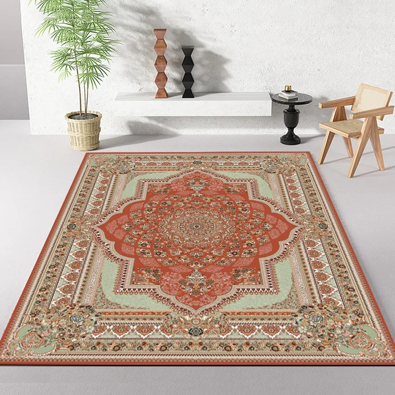 Red Flower Pattern Carpet In The Living Room Bedroom Bohemia Turkish ...