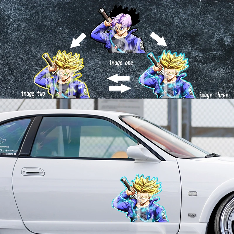 Dragon Ball Z Anime Figure Torankusu 3D Motion Stickers Car Sticker ...