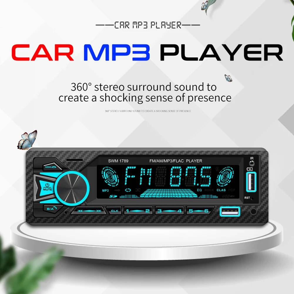 자동차 라디오 블루투스 MP3 플레이어, 플러그인 카드 u 디스크, 자동차 라디오 전면 AUX 입력 지원, 앱 연결 스테레오 ...