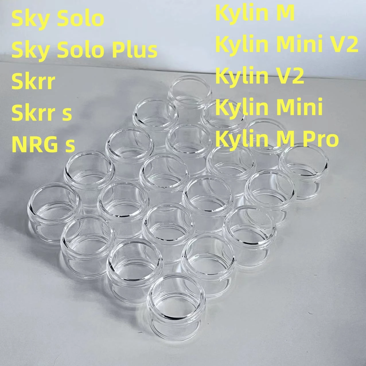 10Pcs Glass Tube Replacement Parts For Kylin M Mini 2 Sky Solo Plus SKRR NRG S Pro Transparent ...