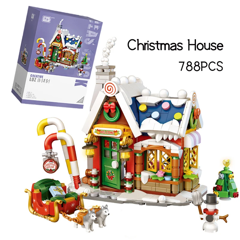 788Pcs Loz Mini Block สถาปัตยกรรม Merry Christmas House Santa Claus ...