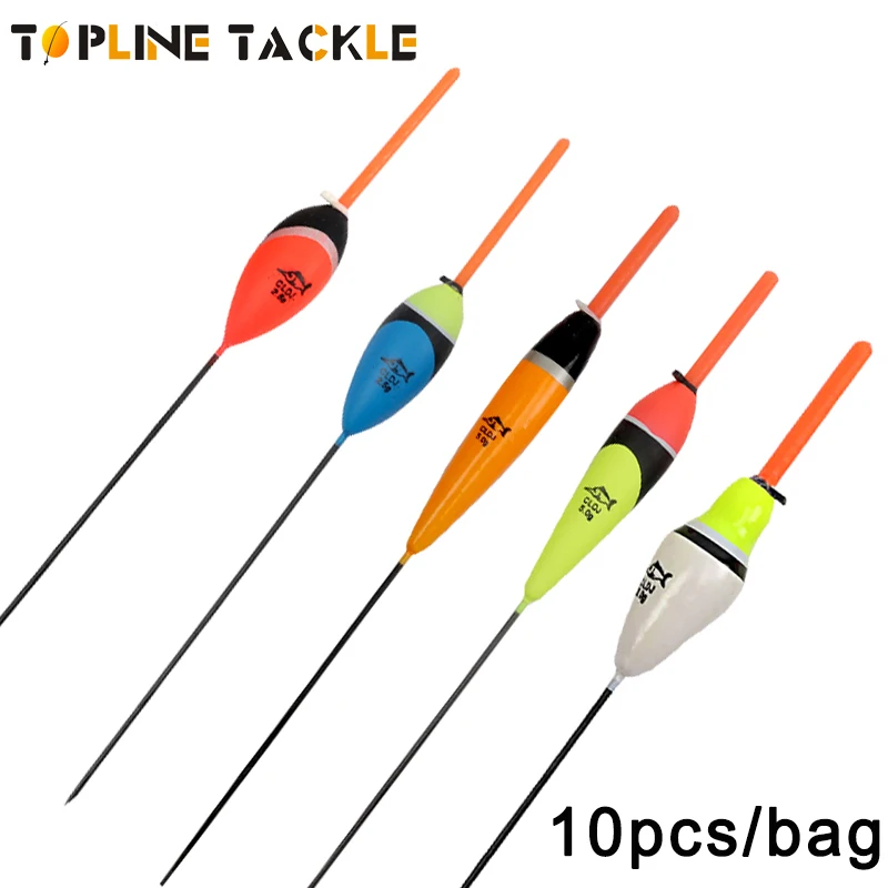 Topline Glow Floats for Fishing Accessories 10pc/set Vertical Buoy Sea ...