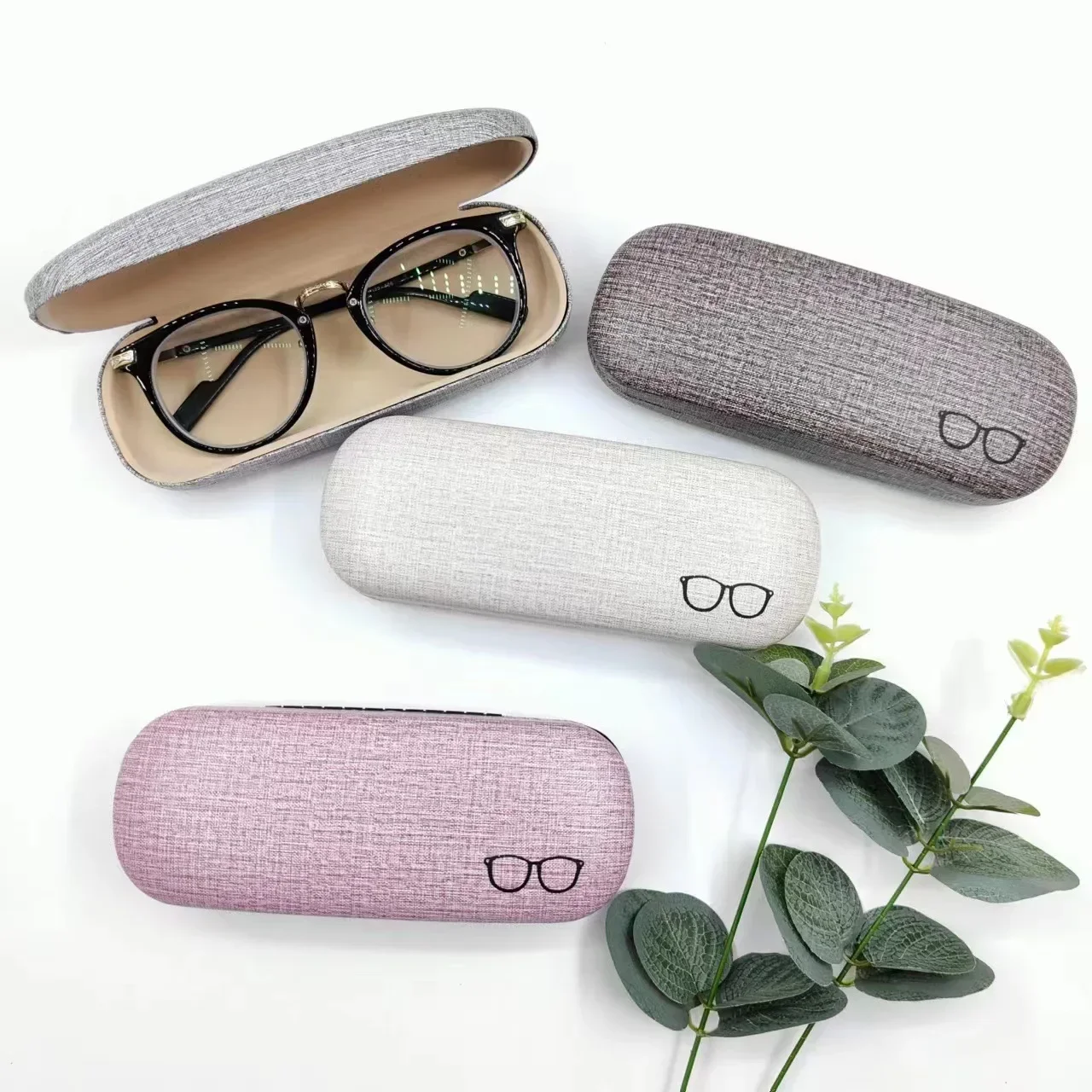 Fashion-Glasses-Case-Hard-Shell-Linen-Fabrics-Eyewear-Cases-Cover ...