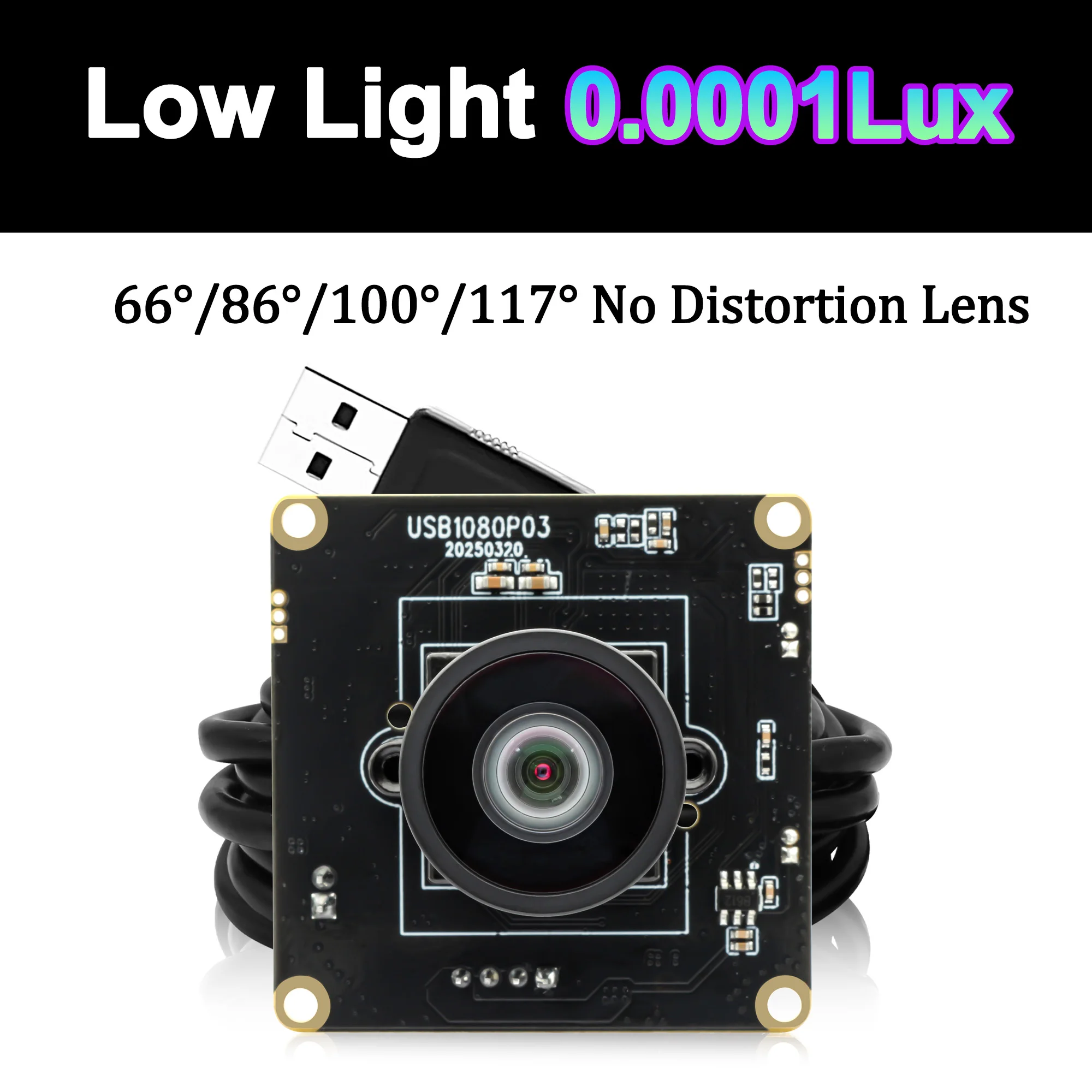 ELP 1080P Starlight UVC Webcam Module Low Illumination 0.0001Lux USB ...