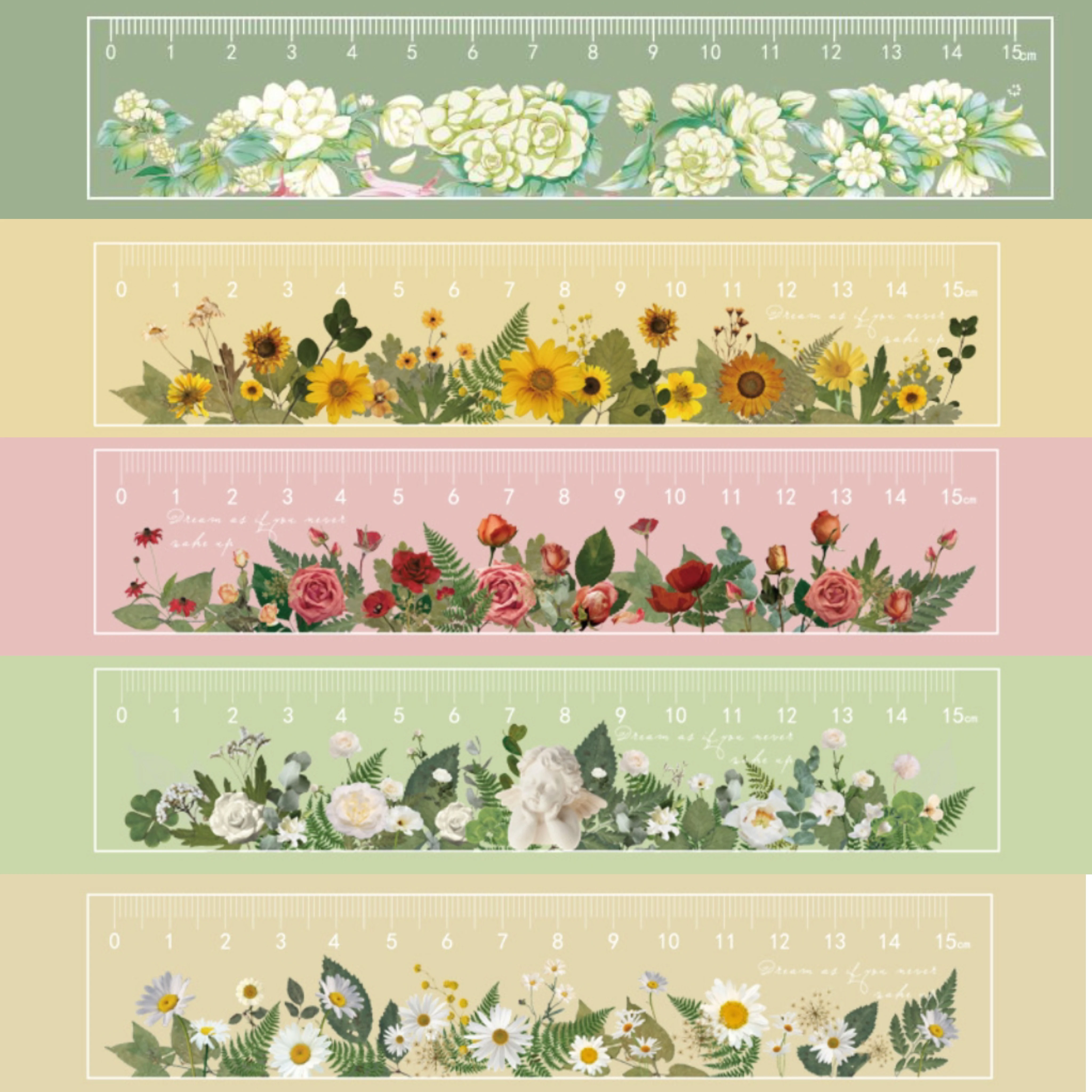 15cm-Meet-Flowers-Ruler-Multifunction-DIY-Drawing-Tools-Student-Diasy ...