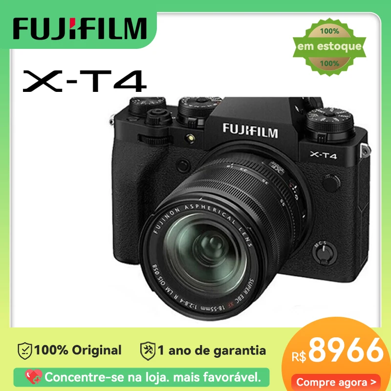 Fujifilm X T4 xt4 APS C câmera sem espelho com xf 16 80mm lente profissional autofoco 4k ...