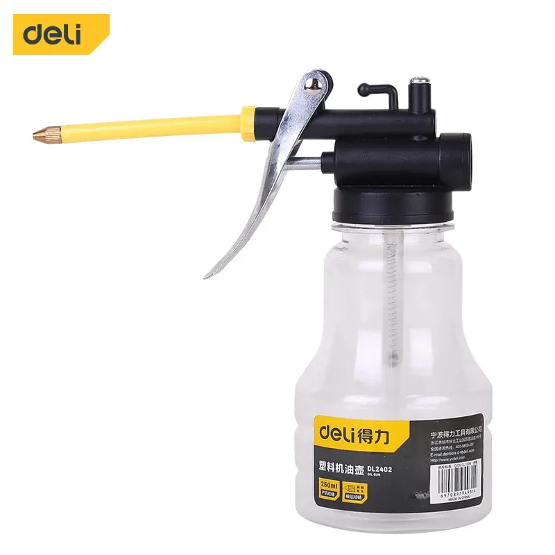 Deli-Oil-Can-Oiler-Plastic-Metal-High-Pressure-Pump-Transparent-Car-Oil ...