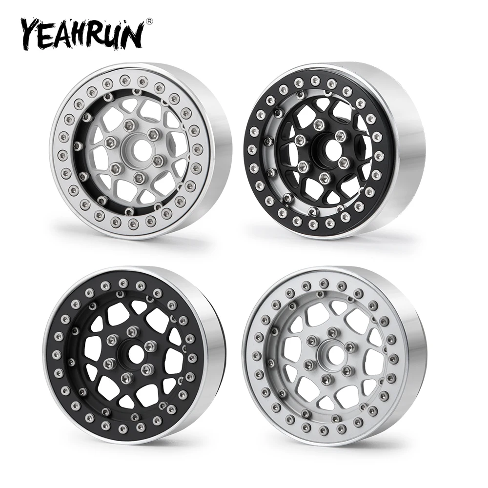 Yeahrun 4pcs Cnc Aluminum Alloy Beadlock 1.9inch Wheel Rims Hub For Axial Scx10 Wraith Traxxas ...