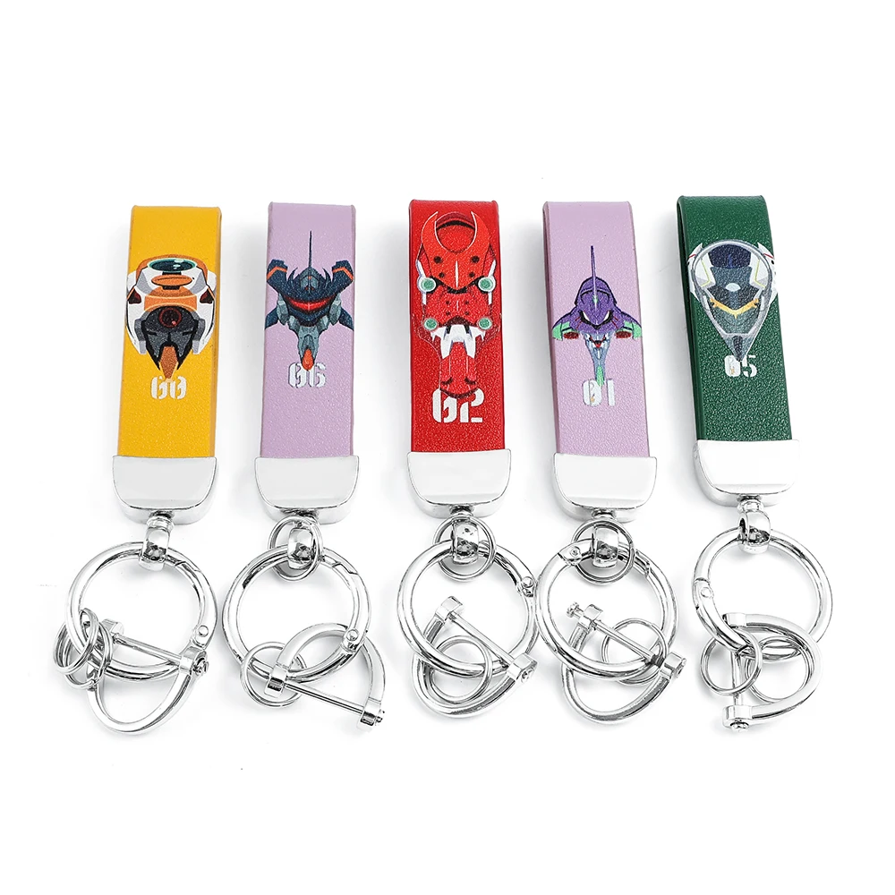 NEON-GENESIS-EVANGELION-Luxury-Genuine-Leather-Lanyard-Keychain-Anime ...