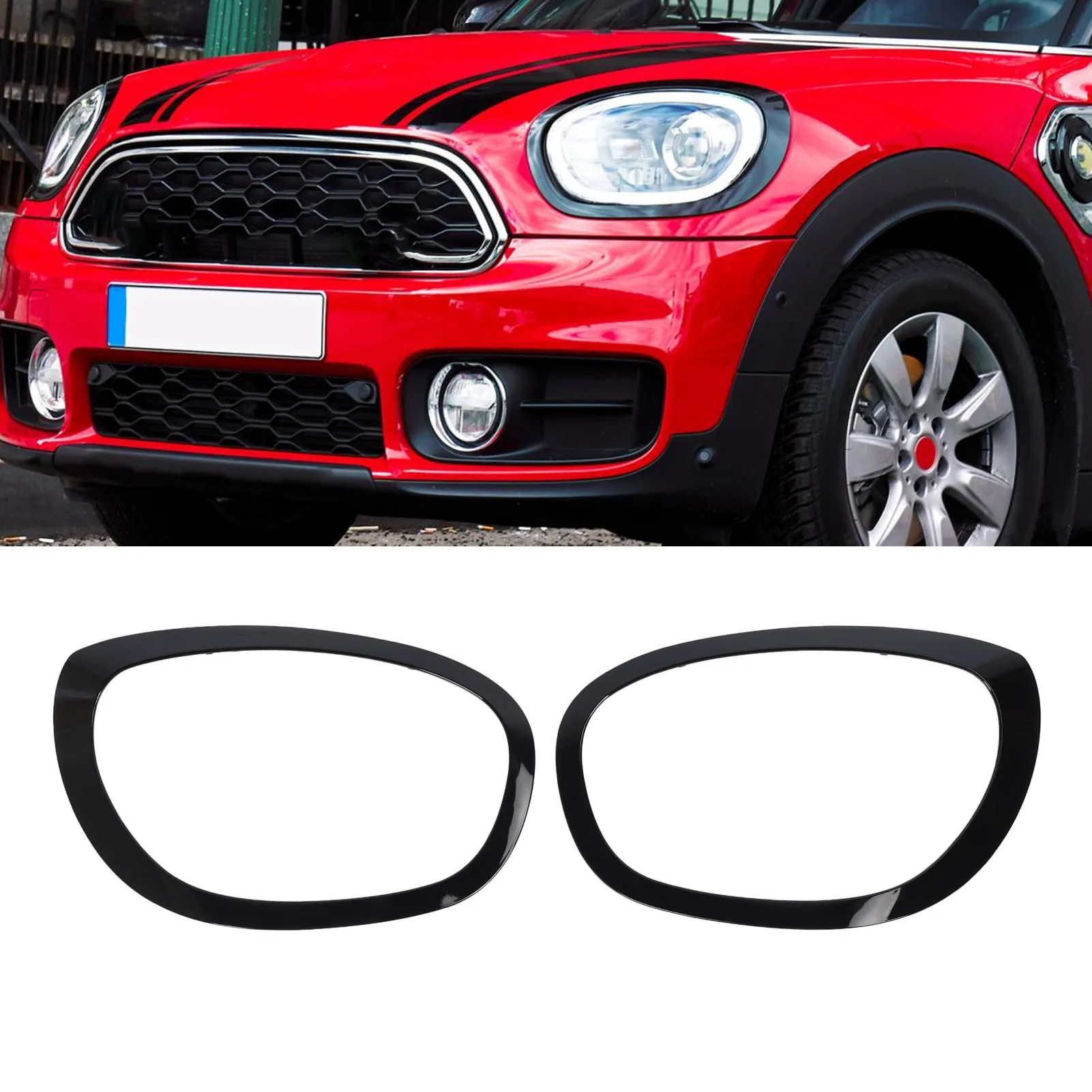 2Pcs Car Headlight Trim Rings Bezel Cover Auto Accessories 51138739351 ...