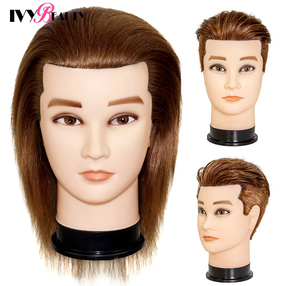 Male Barber Mannequin Head With 100% Human Hair For Hair Stylists ...