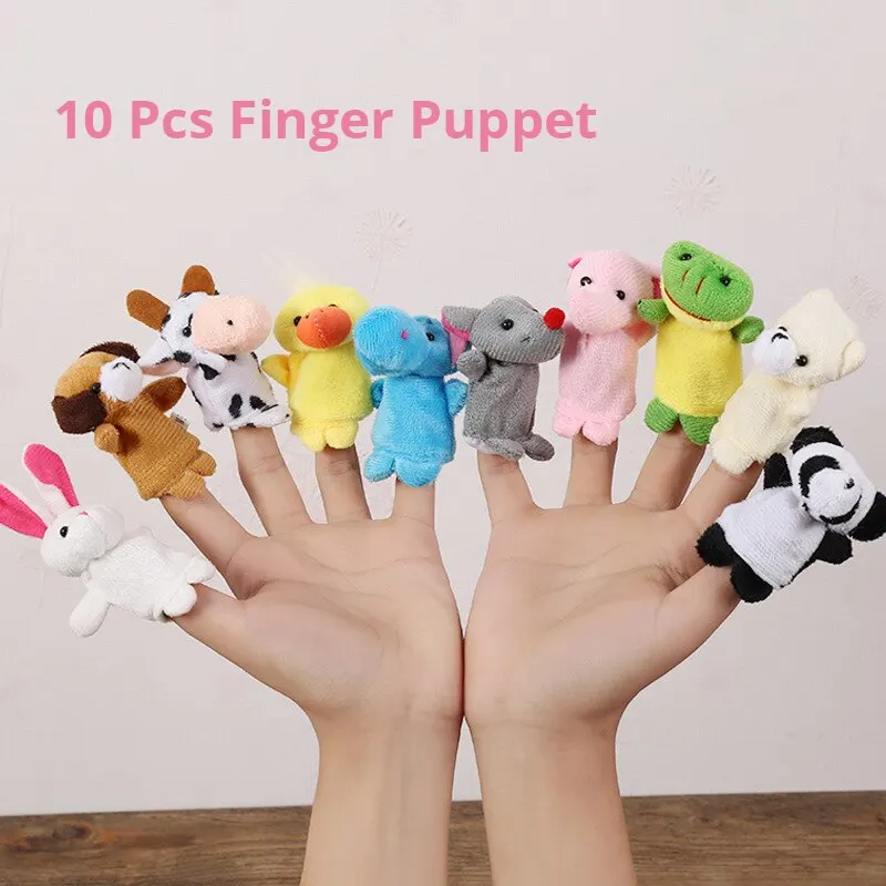 10 Pcs Cartoon Hand Doll Finger Puppet Baby Children Story Early ...