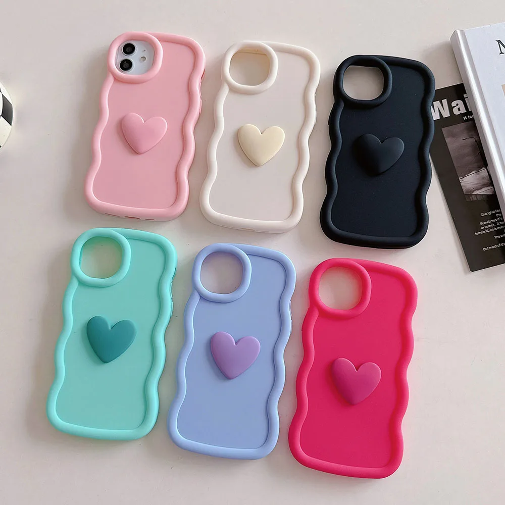 Cute 3D Love Heart Candy Wavy Silicone Phone Case Cover for Honor X8A ...