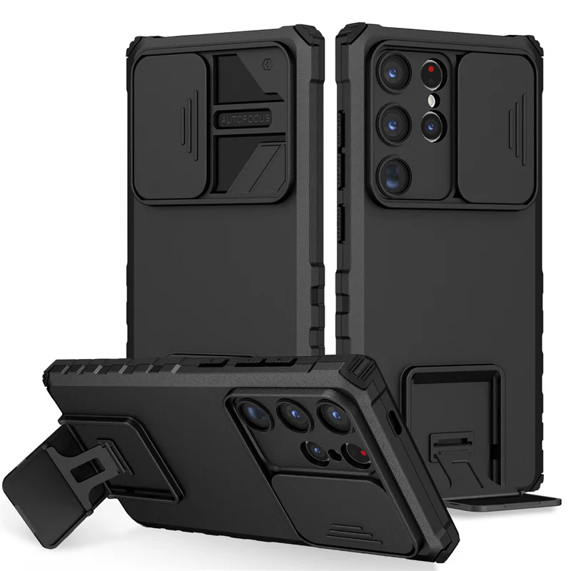 Armor Kickstand Case For Samsung Galaxy S24 Ultra Case Slide Camera ...
