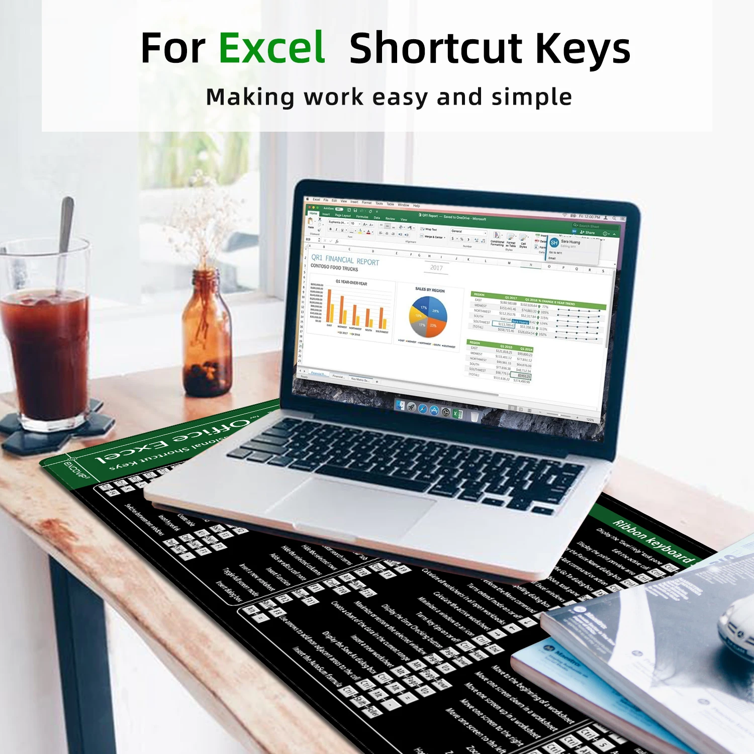 Large Excel Shortcuts Mouse Pad – Desk Ready Shop