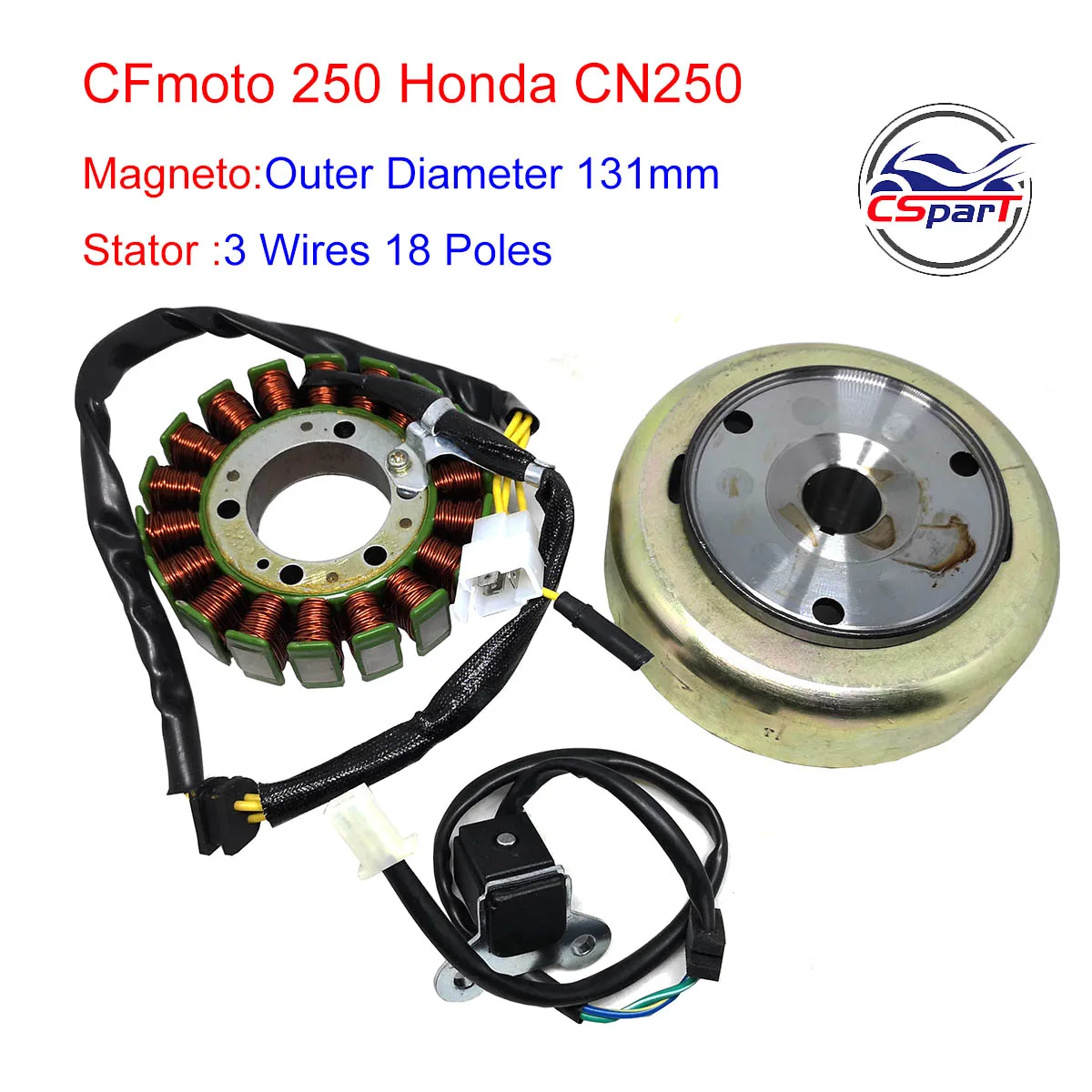 Magneto-Kit-18-Pole-Coil-4-Wire-Trigger-Flywheel-Rotor-250CC-172MM-PGO ...