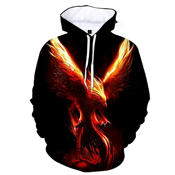 2023-New-Fashion-Fire-Phoenix-bird-3D-Printing-Men-s-and-Women-s ...