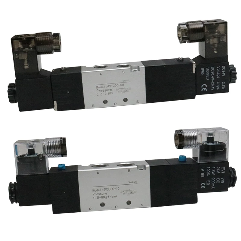 Pneumatic 4V330C-10 4V330E-10 4V430P-15 DC24V Reversing Valve 3 ...
