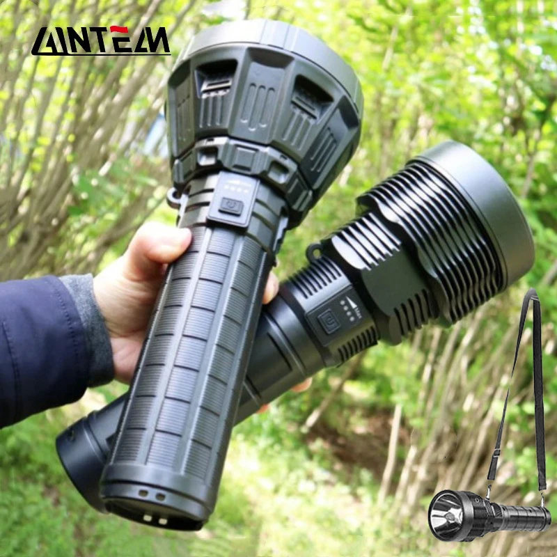 Super Bright 20000 Lumen USB Rechargeable 5 Modes Tactical Flashlight ...