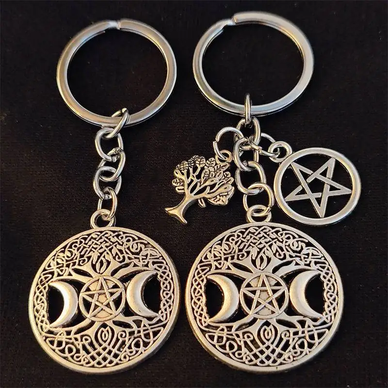 Unique-Keychain-Wicca-Five-pointed-Star-Pentagram-Keychain-Keyring ...
