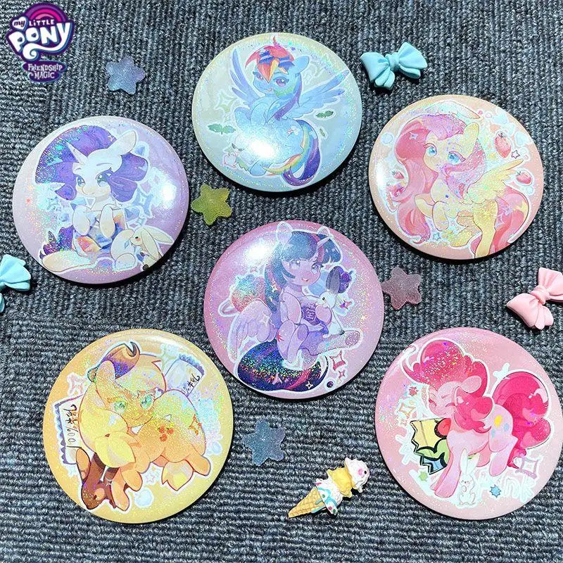 My-Little-Pony-Laser-Badge-Kawaii-Child-Anime-Cartoon-Figure-Photo-Card ...