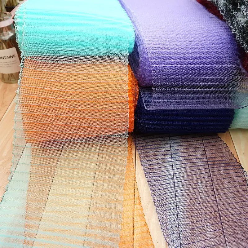 Pleated Fabric Meters | Pleated Mesh Fabric | Horsehair Crinoline ...