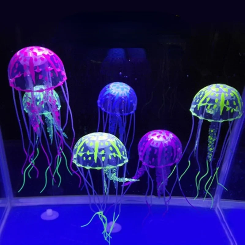 Artificial Glowing Effect Jellyfish Fish Tank Aquarium Decoration ...