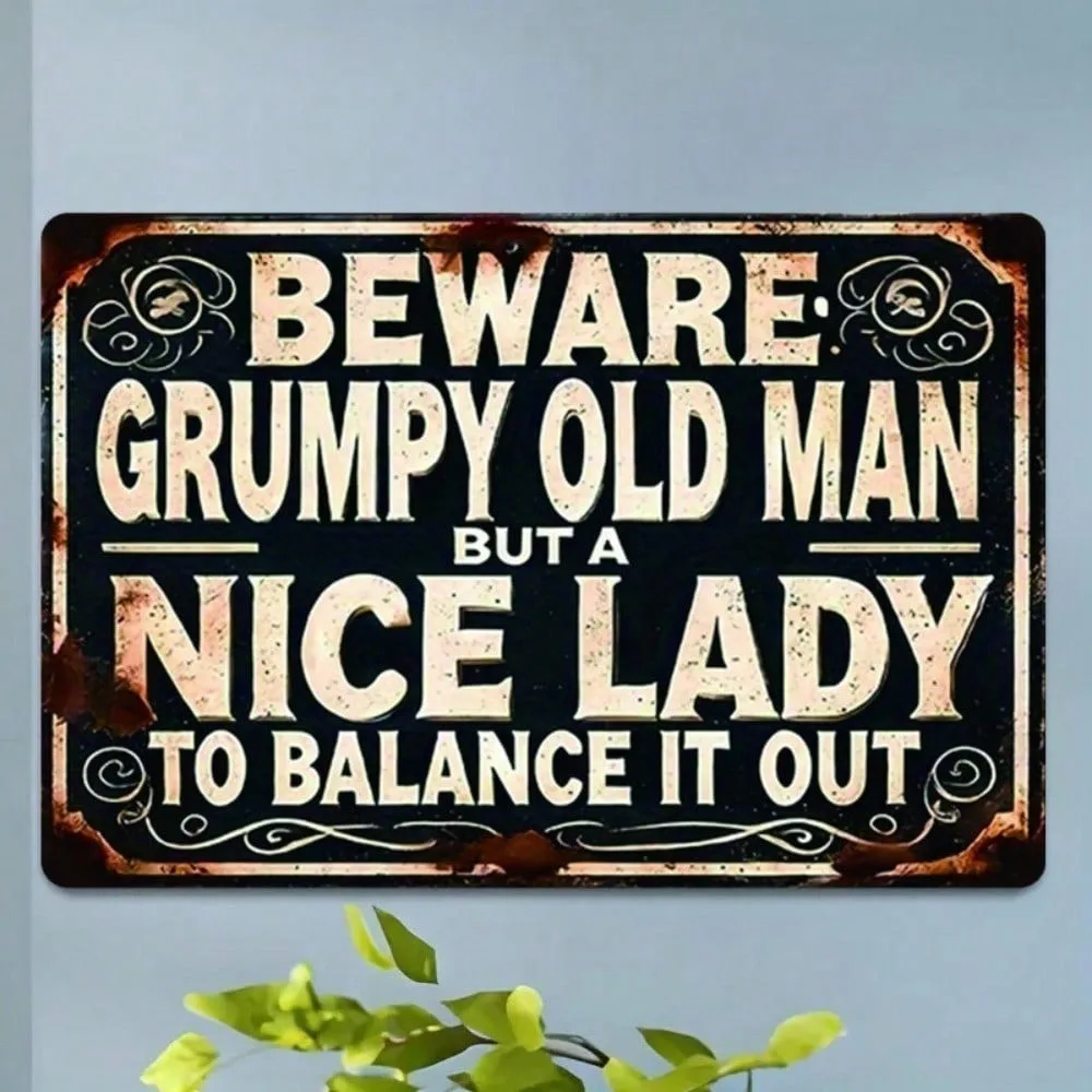 Vintage Grumpy Old Man Wall Art Sign Funny Home Decor Rustic Victorian ...