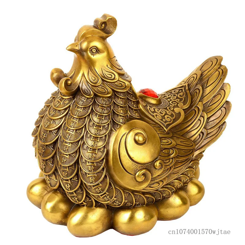 Hen Golden Rooster Laying Eggs Creative Copper Coin Hatching Egg ...