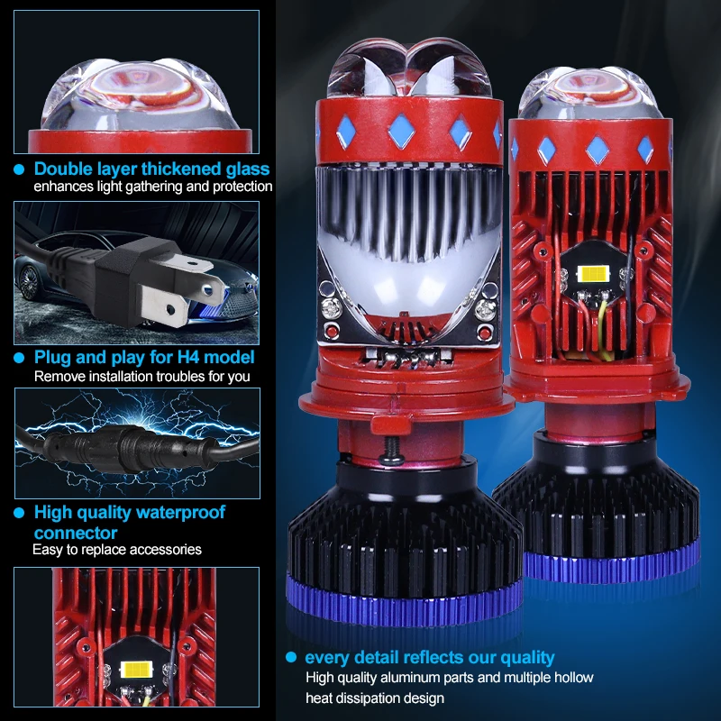 CAMOTO-H4-LED-Projector-Mini-Lens-Auto-H4-LED-Headlight-Bulbs-Kit ...