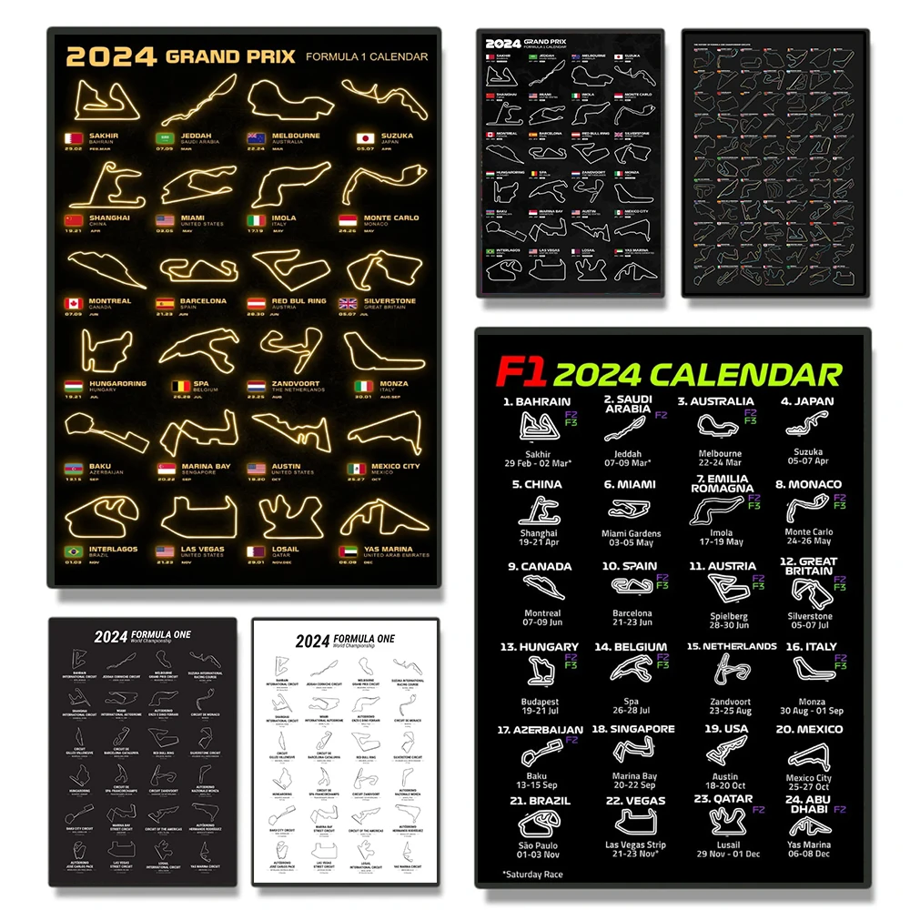 Carteles-de-F-rmula-1-del-equipo-de-carreras-impresiones-del-Gran-Premio-Circuito-Nacional ...