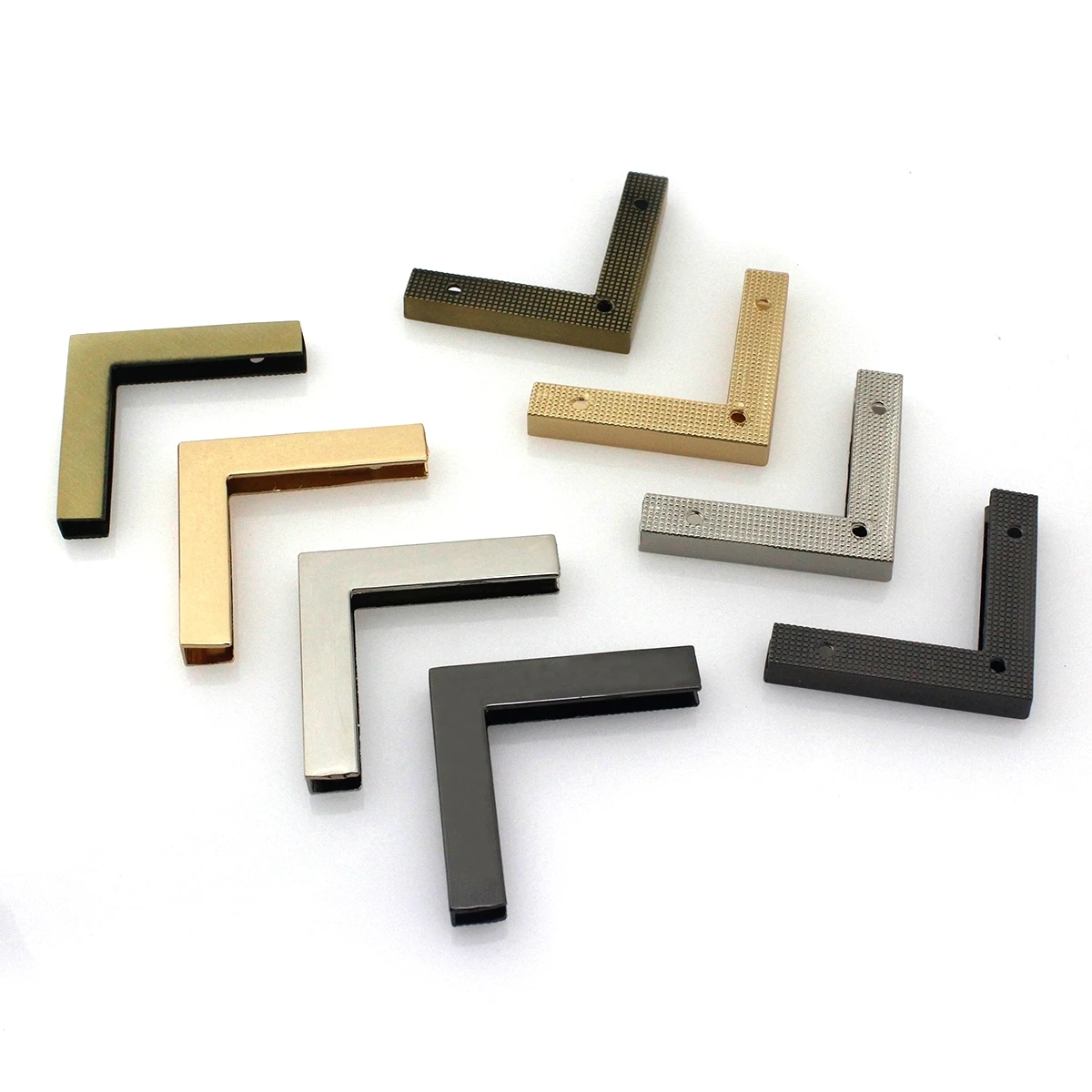 A pair of Metal Right Angle Edging Buckle Bag Corner Screws Clip Edges ...