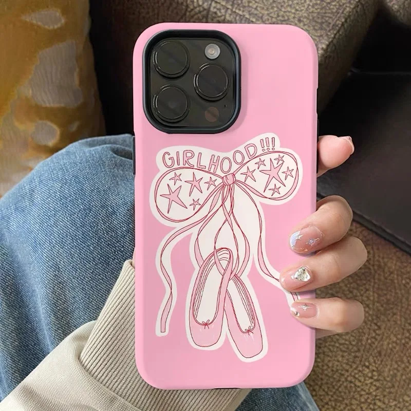 INS Cute Pink Ballet Shoes for Girls Case for IPhone 15 14 13 Pro Max ...