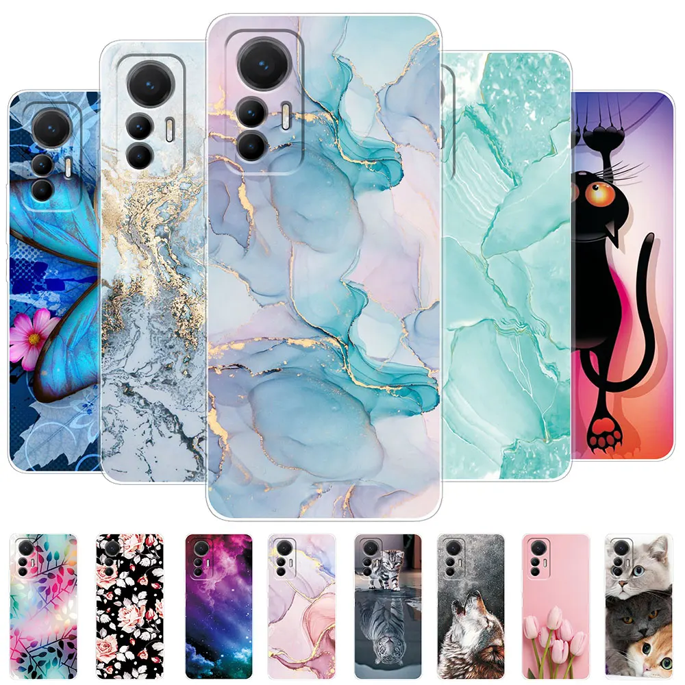 For-Xiaomi-12-Lite-5G-Case-6-55-Cover-Marble-Clear-Soft-Silicone-Cases ...