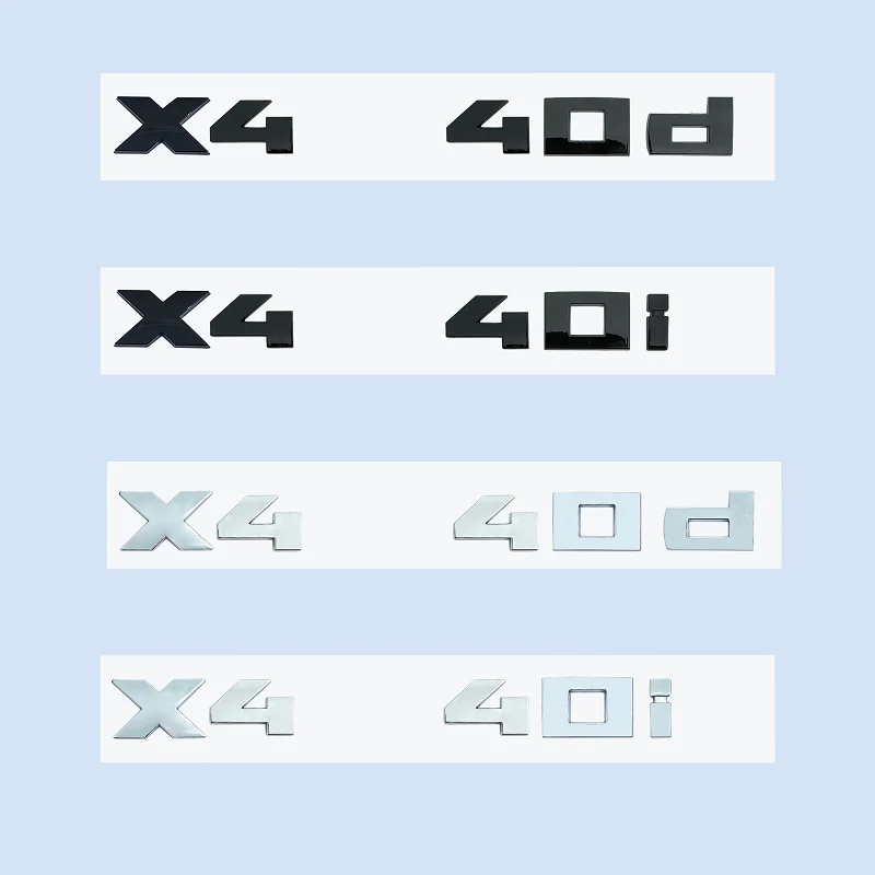 Chrome Black 3D Letters M X4M40i X4M40d X4M50d X4 M40d M40i ABS Emblem ...
