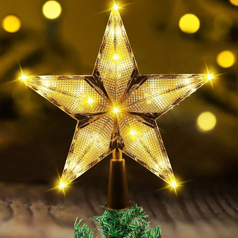 20cm Christmas Tree Top Light Led Glowing Star Sparkling Light ...