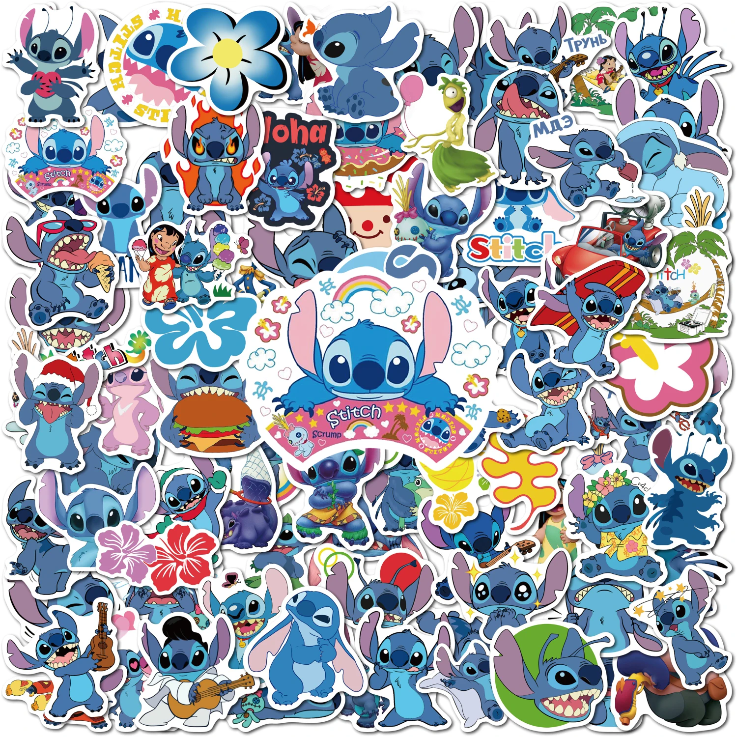 10/50/100Pcs Cartoon Stitch Stickers Waterproof Disney Stickers ...