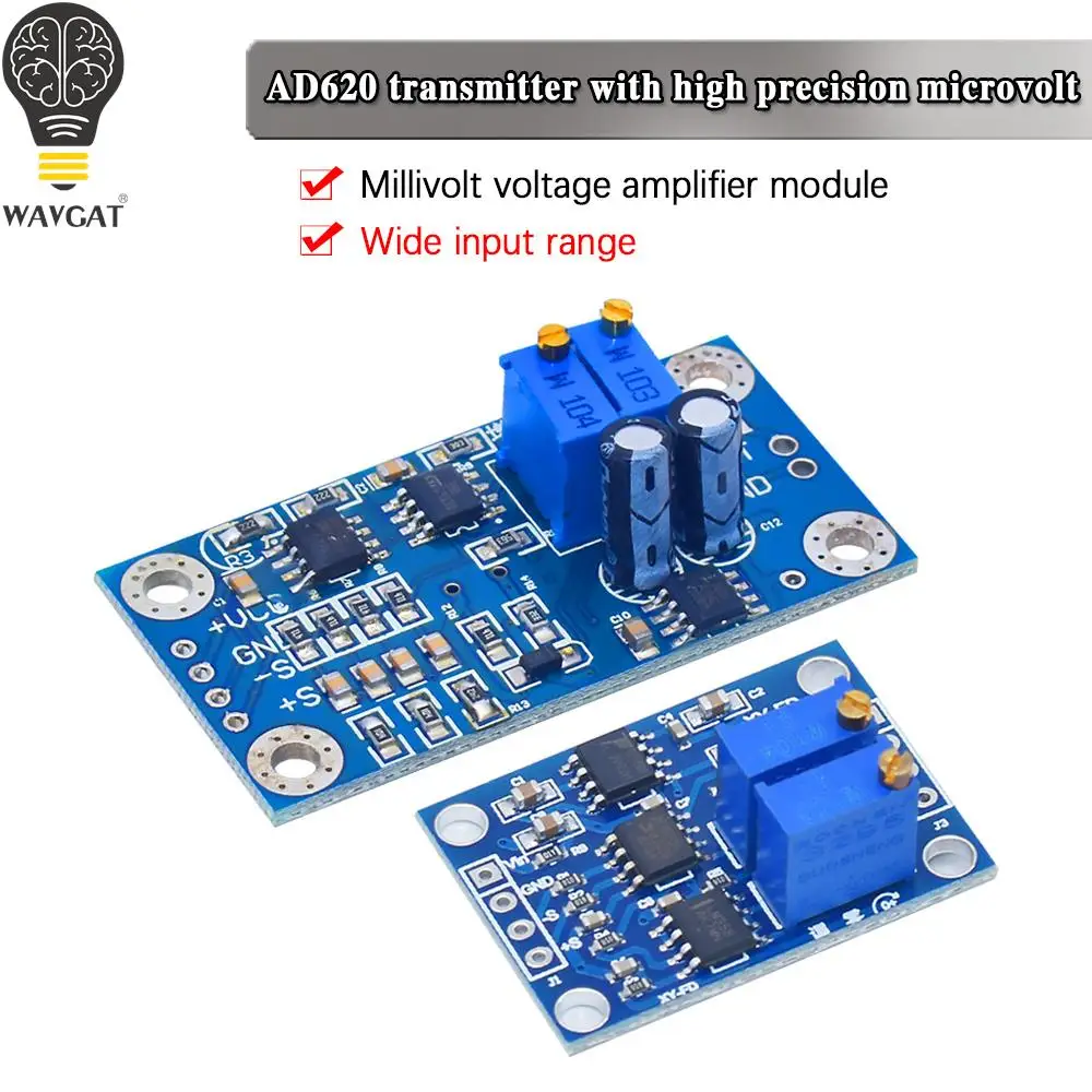 official-AD620-Signal-Amplifier-Adjustable-AD620-transmitter-Millivolt ...
