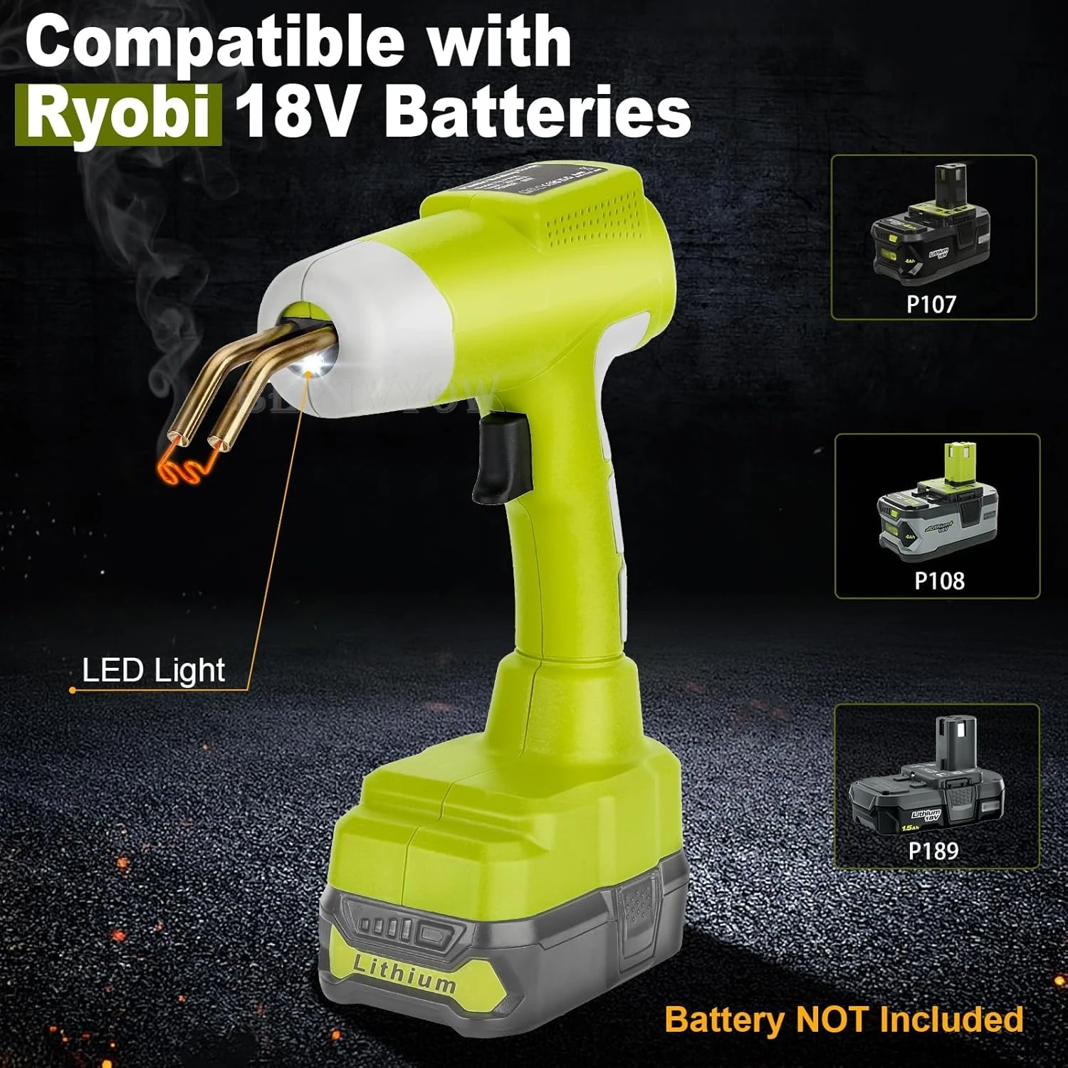 Cordless Plastic Welder Gun Compatible with Ryobi One 18V Battery with ...