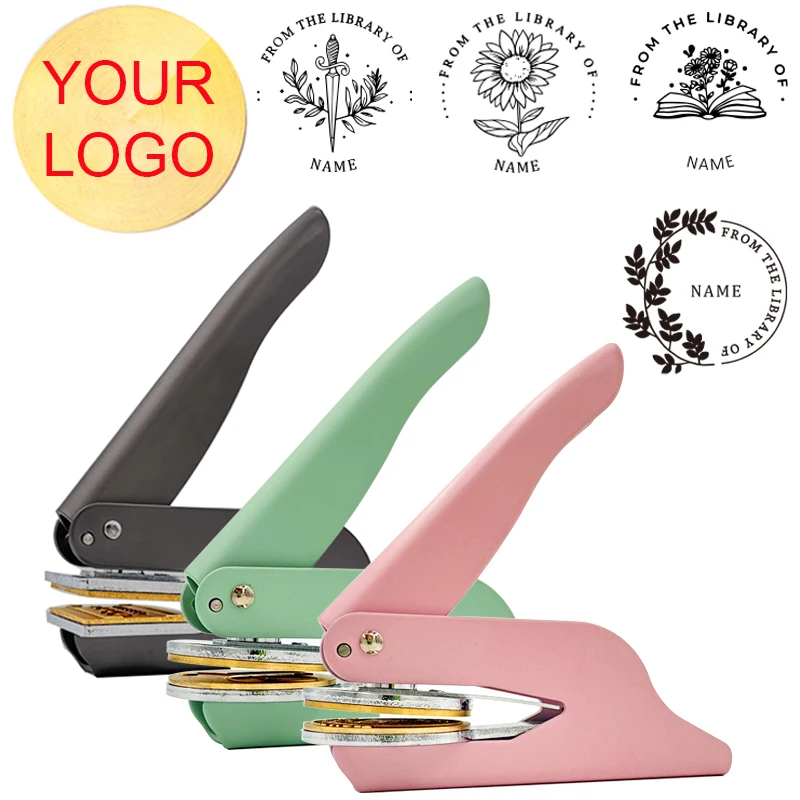 Book-Embossed-Stamp-Custom-Logo-Personalize-Bookworm-Custom-Embossing ...