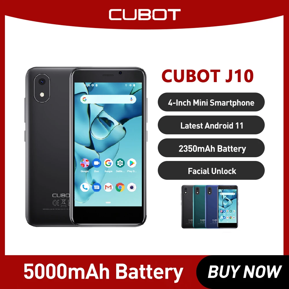 Cubot teléfono inteligente J10 3G, Smartphone con Android 11, pantalla de 4 pulgadas, 32GB de ...