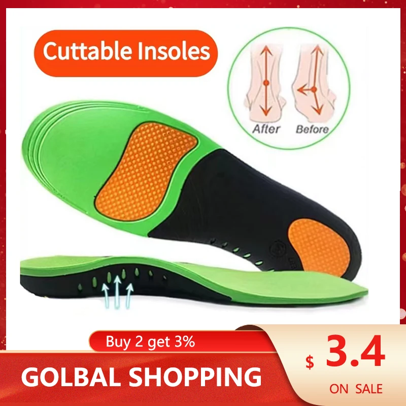 Insole Orthopedic X/O Leg Correction Cuttable High Elastic Cushion ...
