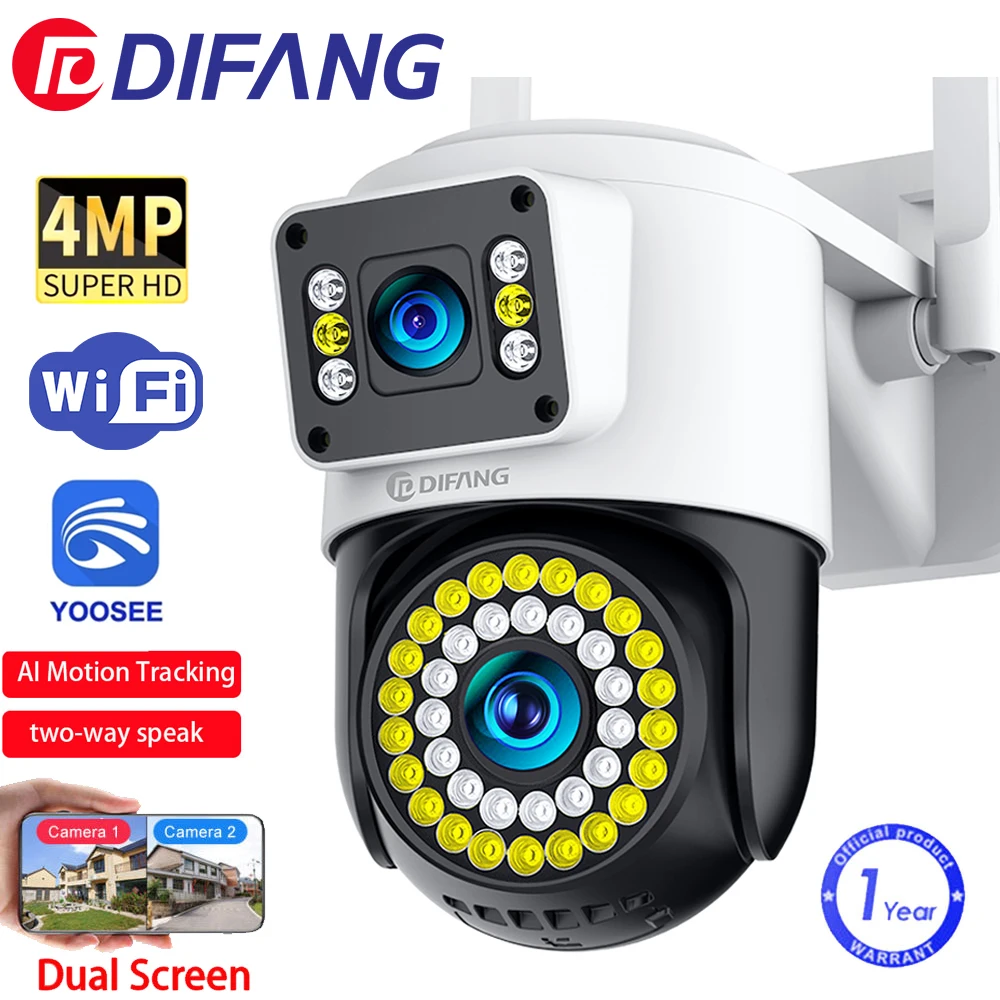DIFANG-4K-8MP-WiFi-Camera-Dual-Lens-Security-Camera-CCTV-Dual-Screen ...