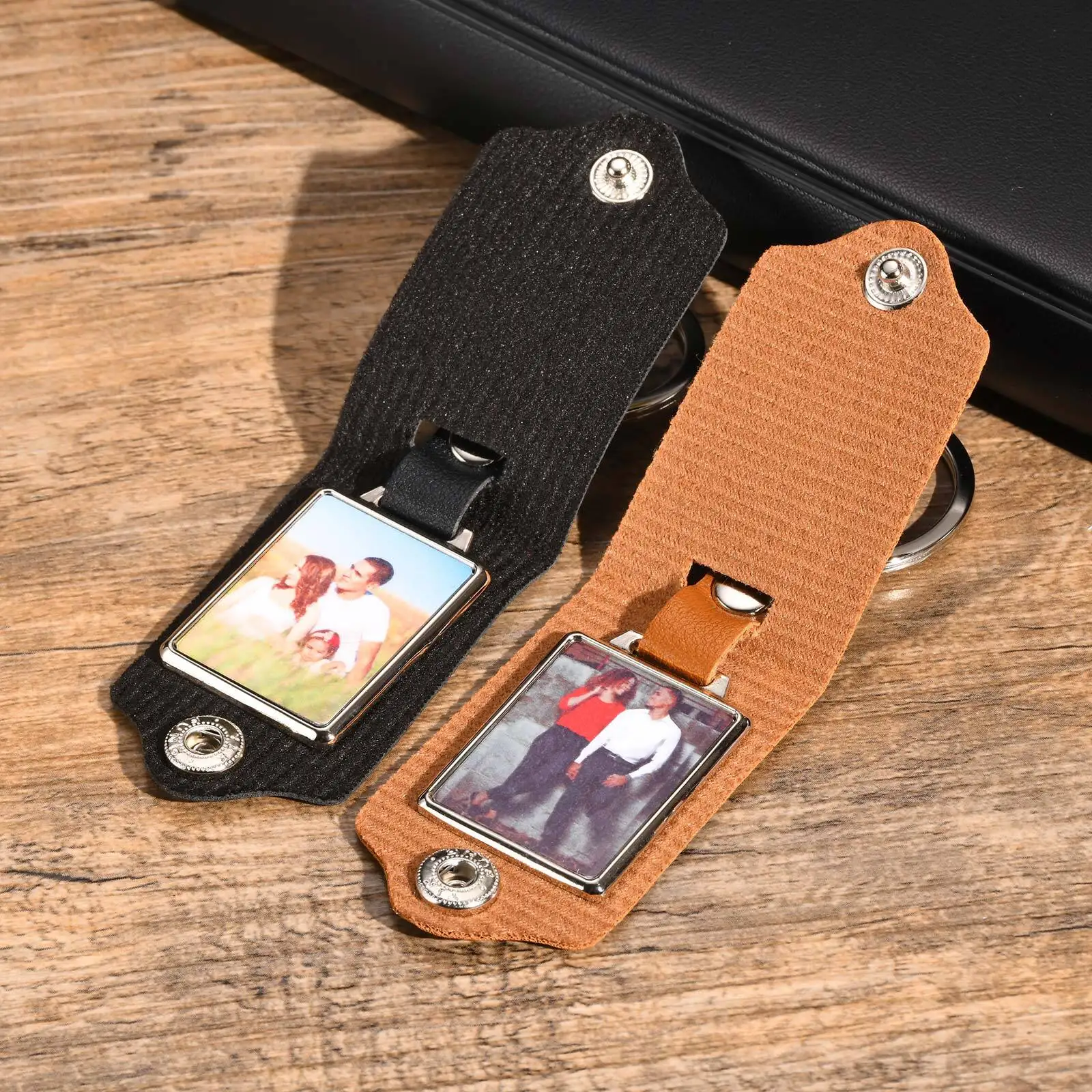 DIY Photo Picture Leather Keychain for Men Boys,Custom Words Image Key ...