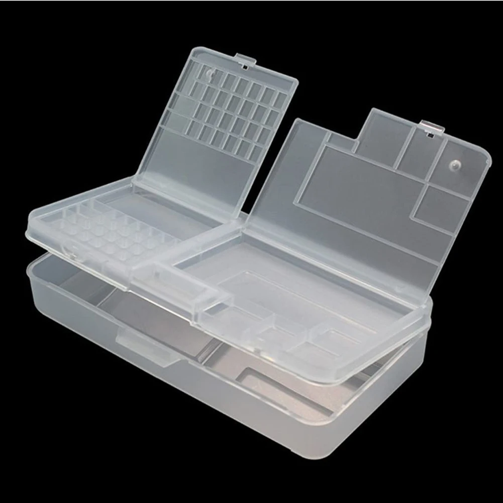 1pc Transparent Rectangle Plastic Storage Box Screw Holder Case ...