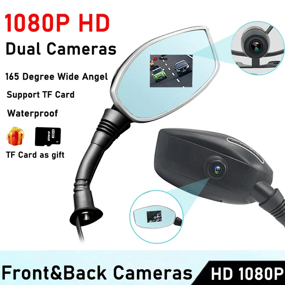Full-HD-Motocicleta-Dashcam-DVR-lente-dupla-frente-e-c-mera-de-espelho ...