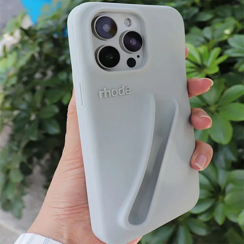 Rhode-funda-de-silicona-con-soporte-para-l-piz-labial-para-IPhone-15-14 ...