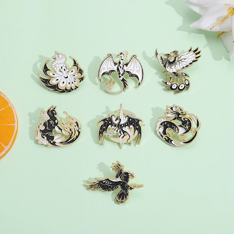 Gothic-Punk-Bird-Enamel-Pins-Custom-Animal-Cartoon-Brooches-Jewelry ...