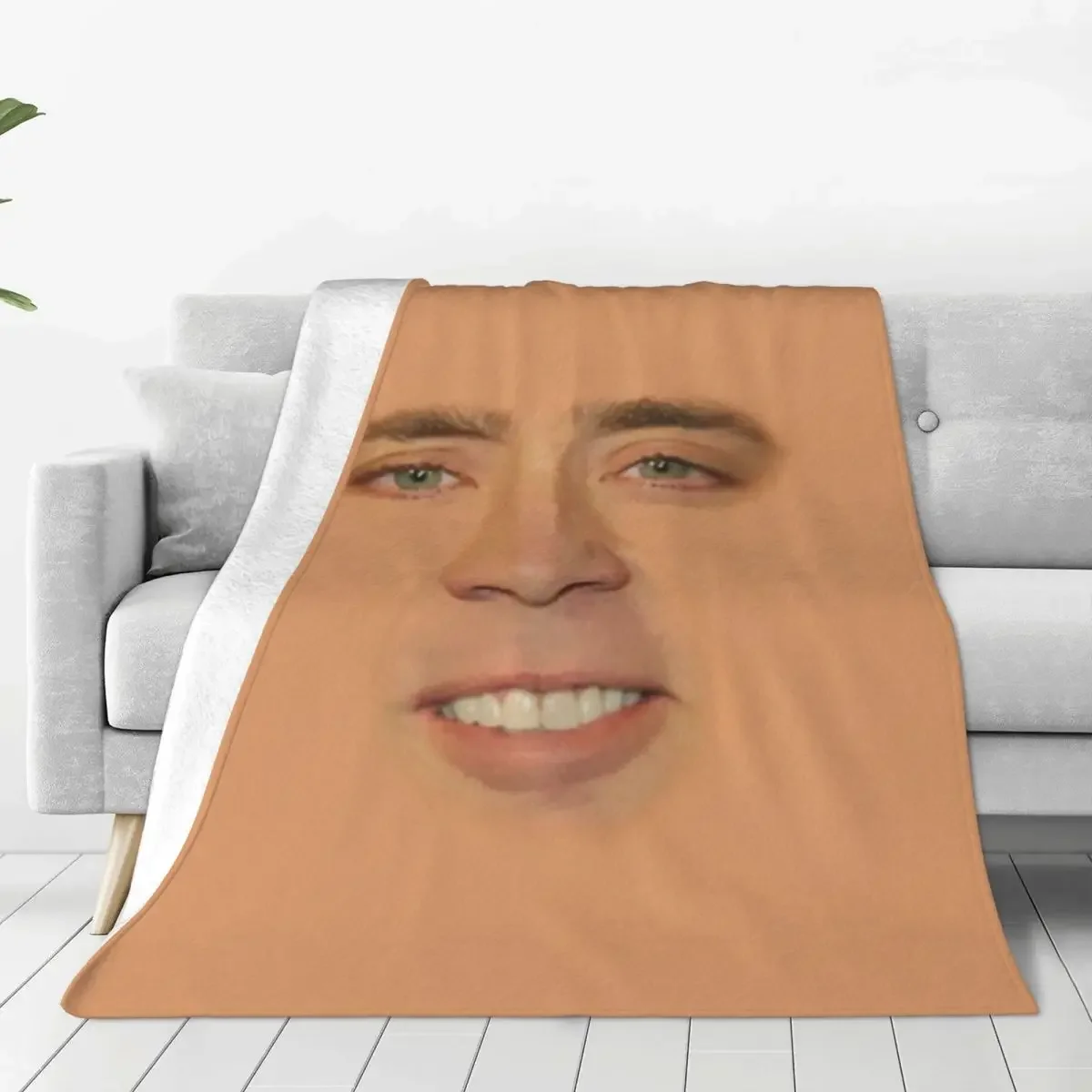 Nicolas Cage Full Face Wool Blanket Novelty Throw Blanket for Home Rug ...