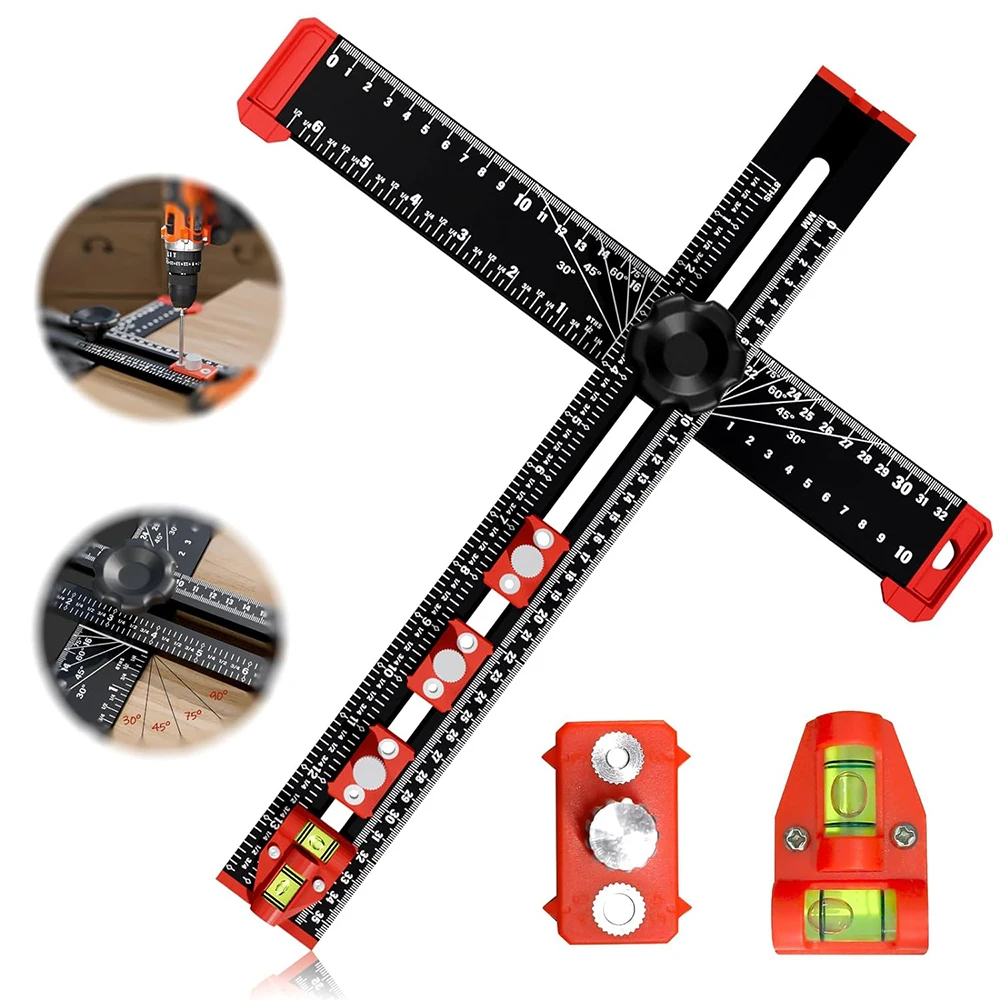 2-in-1-Drilling-Positioning-Ruler-Combination-Angle-Ruler-T-Shaped ...